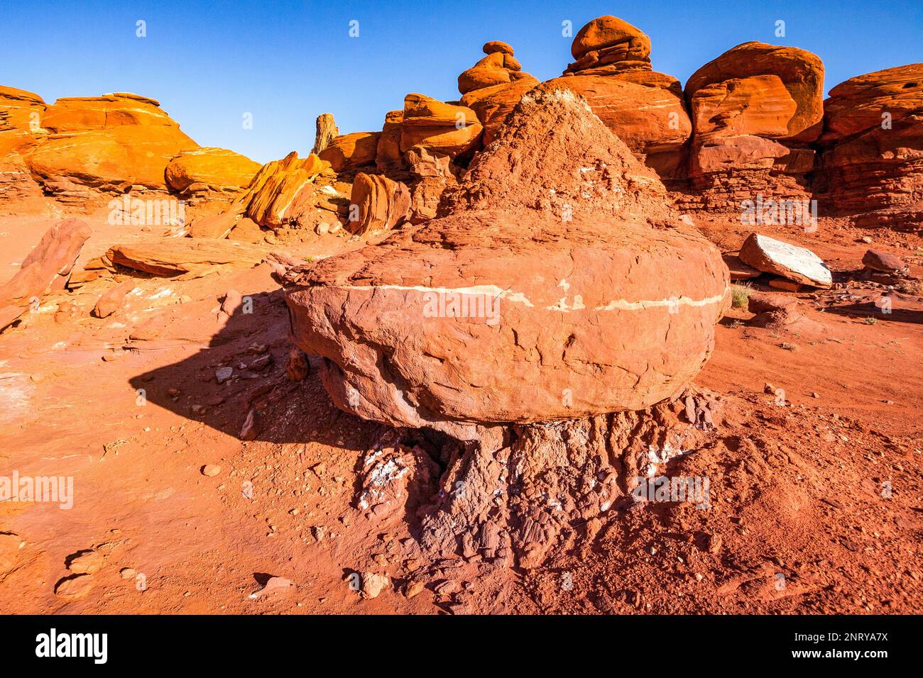 Striped Cutler sandstone rock formations along the Shafer Trail near ...