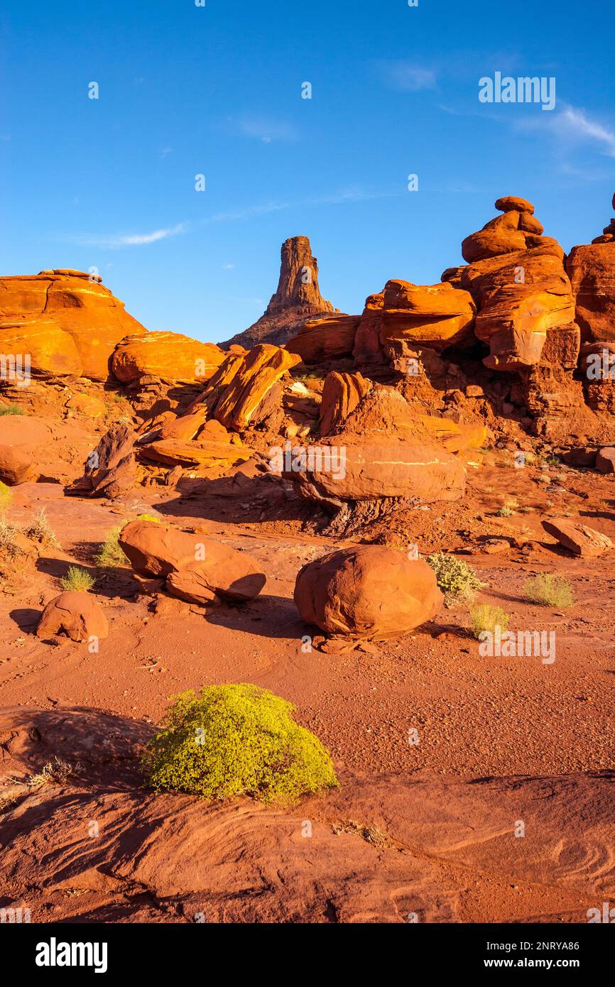 Striped Cutler sandstone rock formations along the Shafer Trail near ...