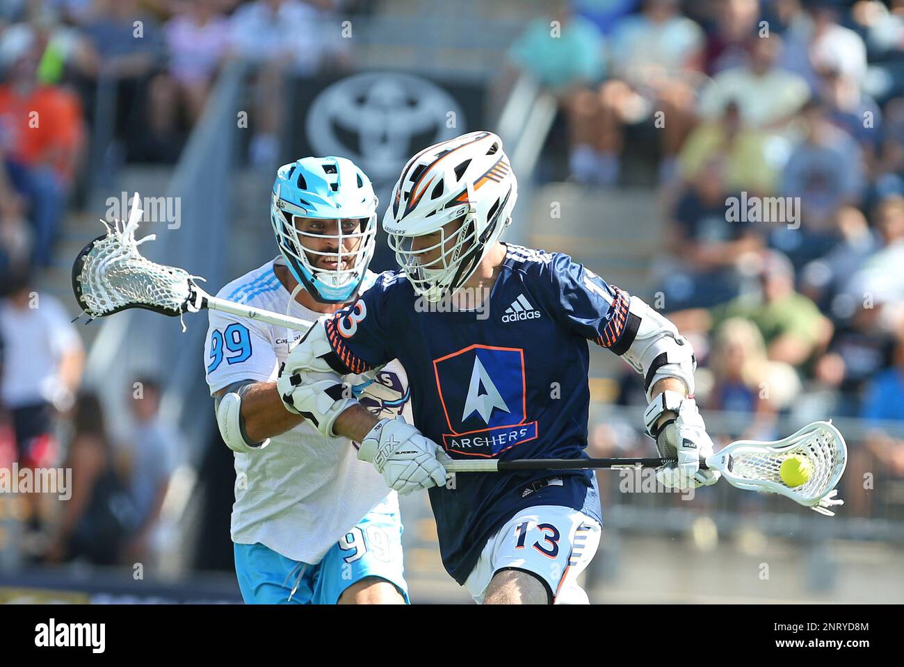 CHESTER, PA - SEPTEMBER 21: Archers LC attack Ryan Ambler (13) pursued ...