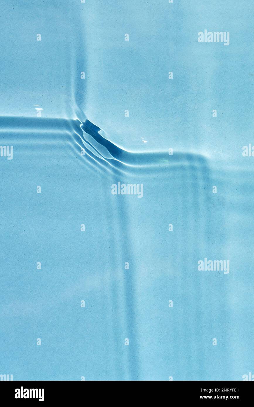 Beautiful sound waves on a transparent surface of blue water Stock ...