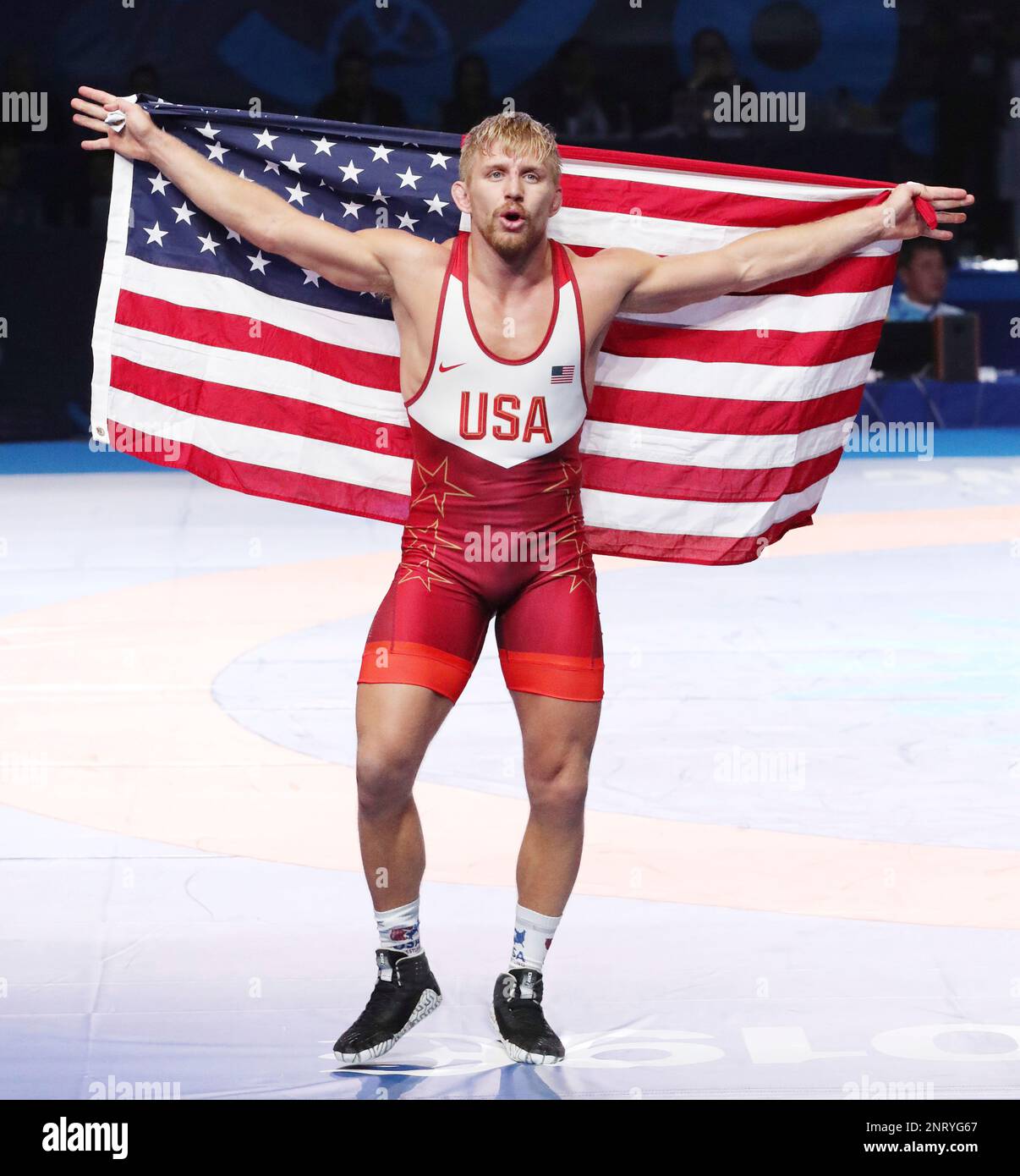 Kyle Douglas DAKE of U.S.A. reacts after winning the final match of ...