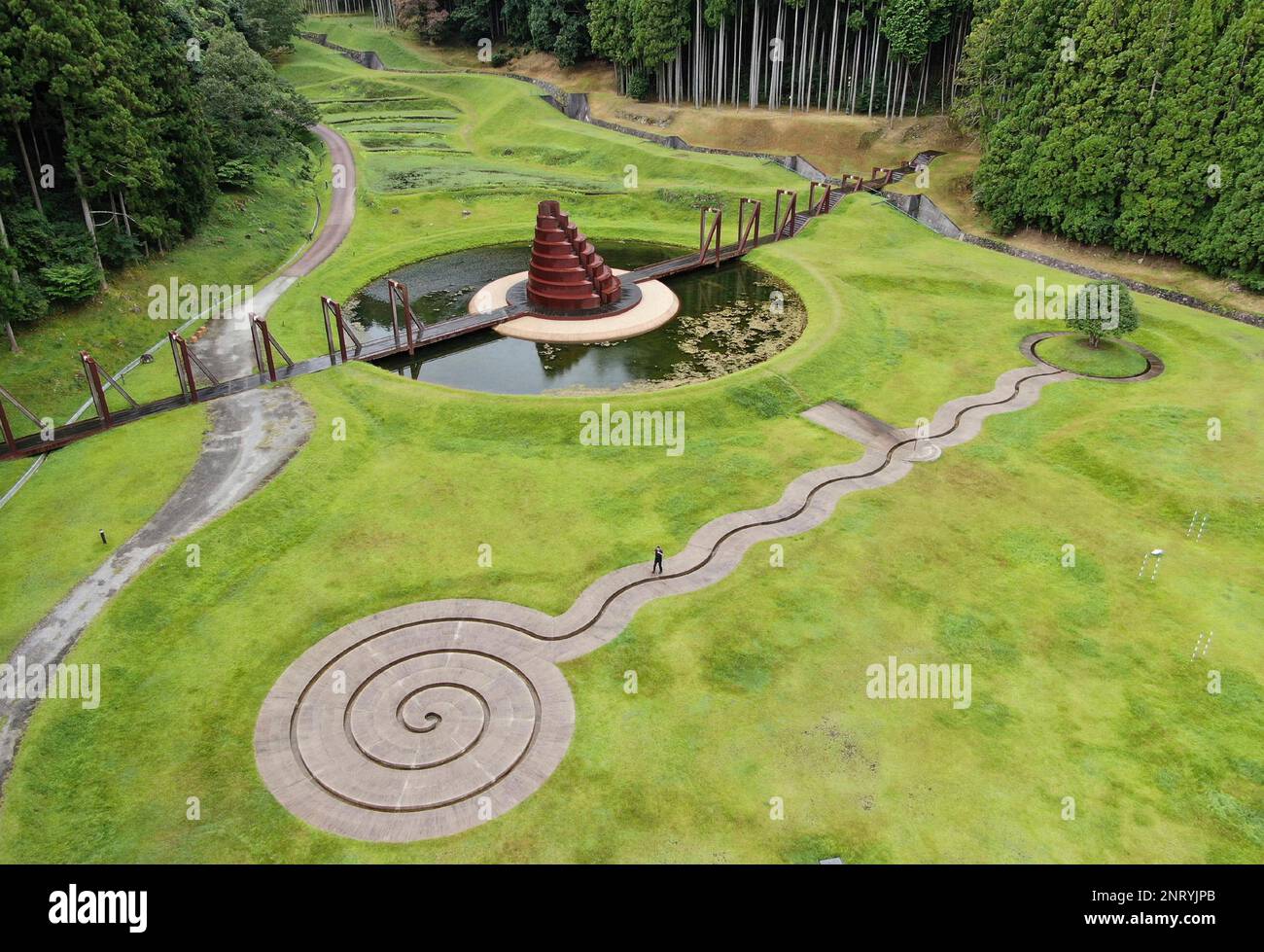 A picture shows art works by Israel sculptor Dani Karavan at Murou Art ...