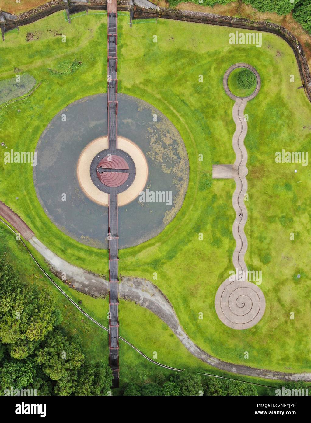 A picture shows art works by Israel sculptor Dani Karavan at Murou Art ...