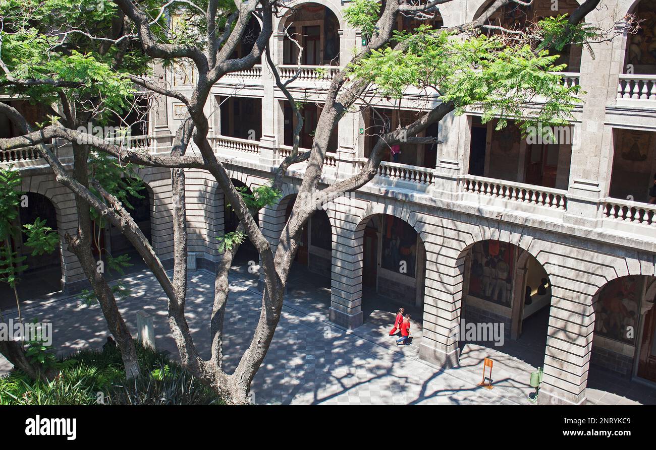 Courtyard of SEP (Secretaria de Educacion Publica),Secretariat of ...