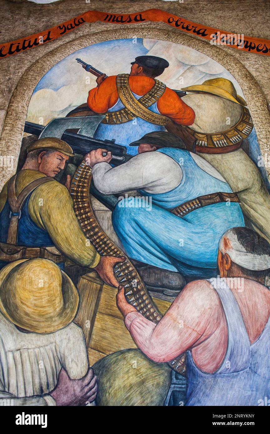 In the trench by Diego Rivera, at SEP (Secretaria de Educacion Publica ...