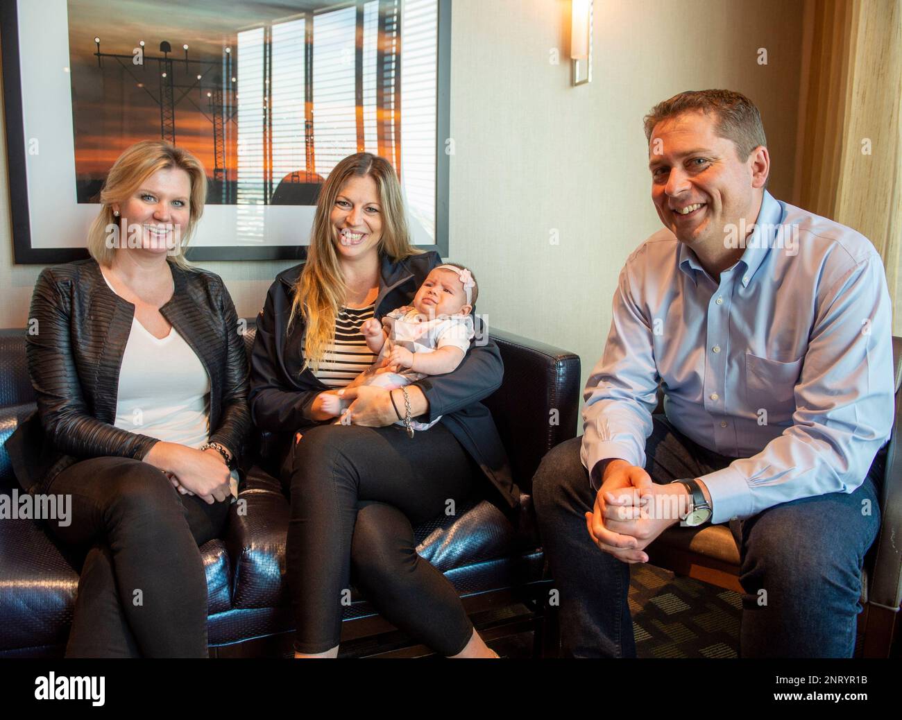 Conservative Leader Andrew Scheer, right, and his wife Jill, left, pose ...