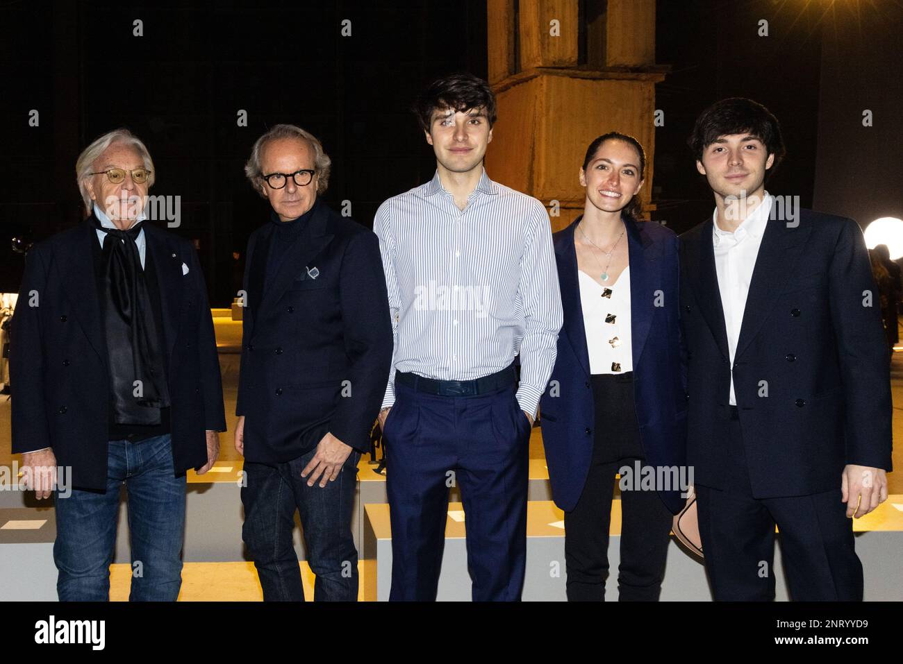 Diego and Andrea Della Valle, Leonardo Della Valle, Margherita and Filippo Della Valle are seen ...