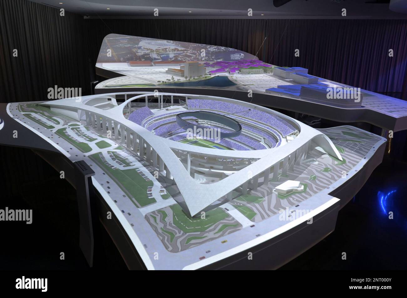 General overall view of replica model of SoFi Stadium at the LA Stadium ...