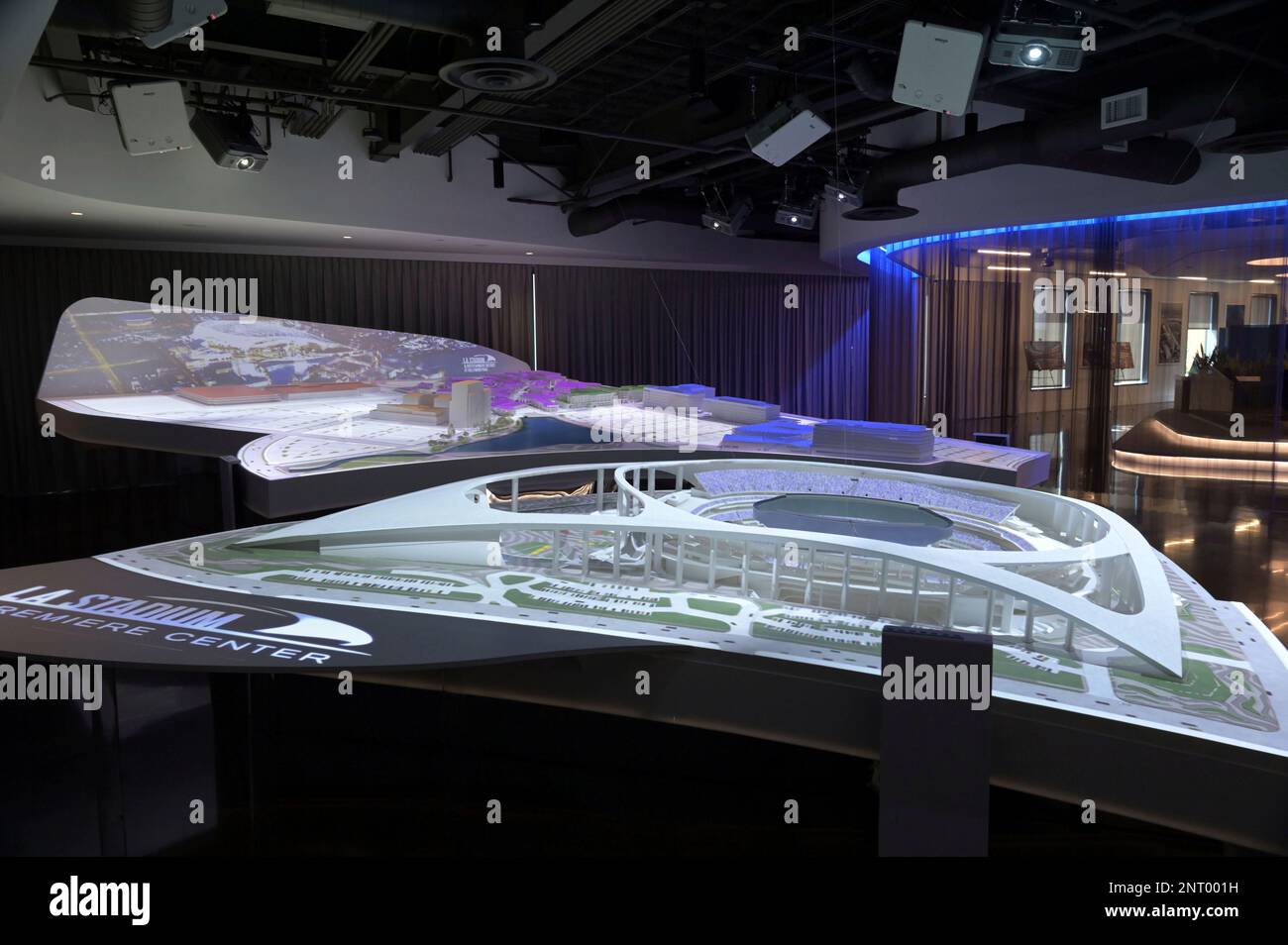 General overall view of replica model of SoFi Stadium at the LA Stadium ...