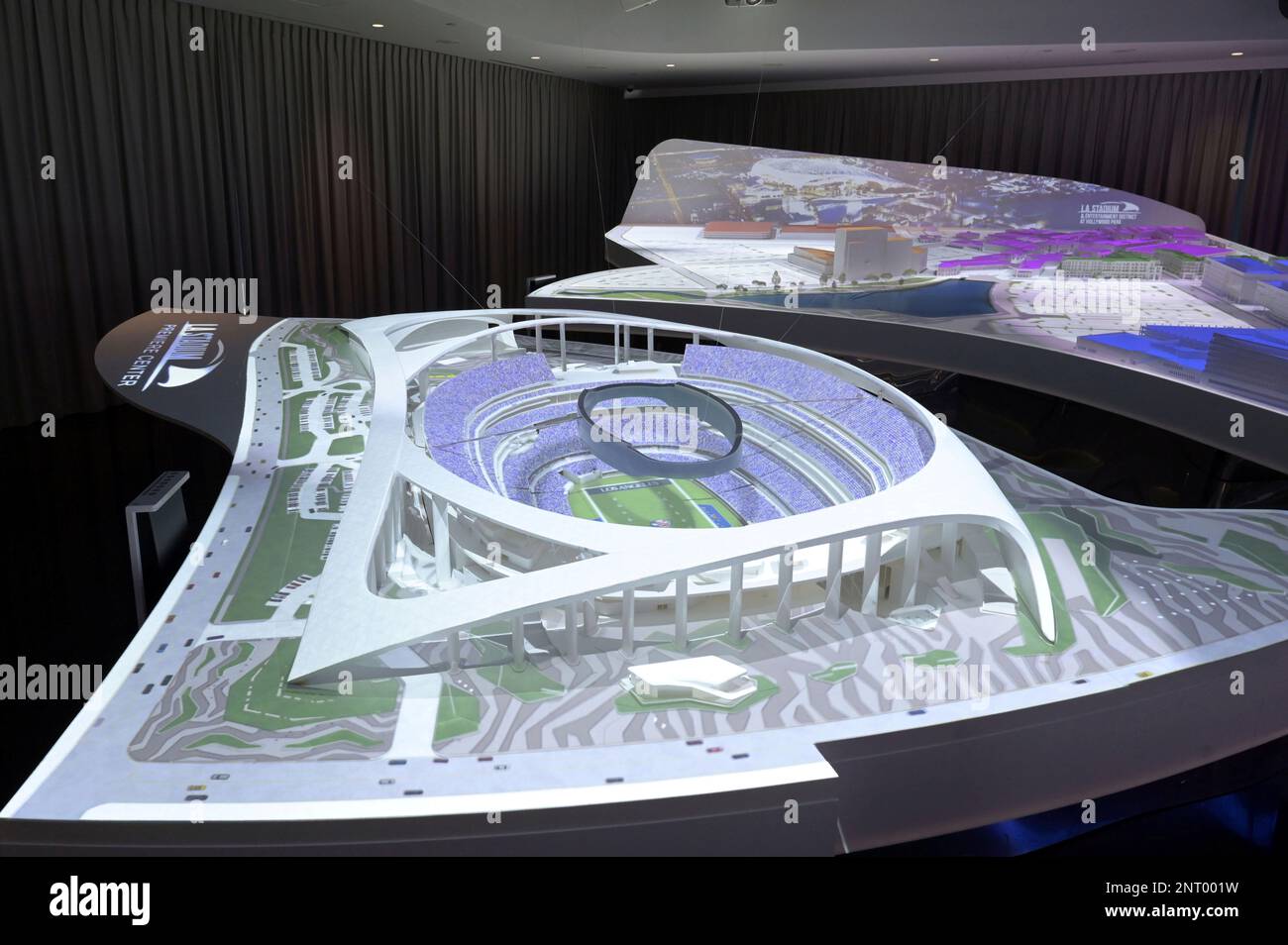 General overall view of replica model of SoFi Stadium at the LA Stadium ...