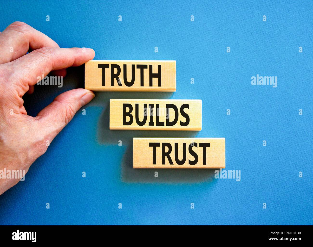 Truth builds trust symbol. Concept words Truth builds trust on wooden ...