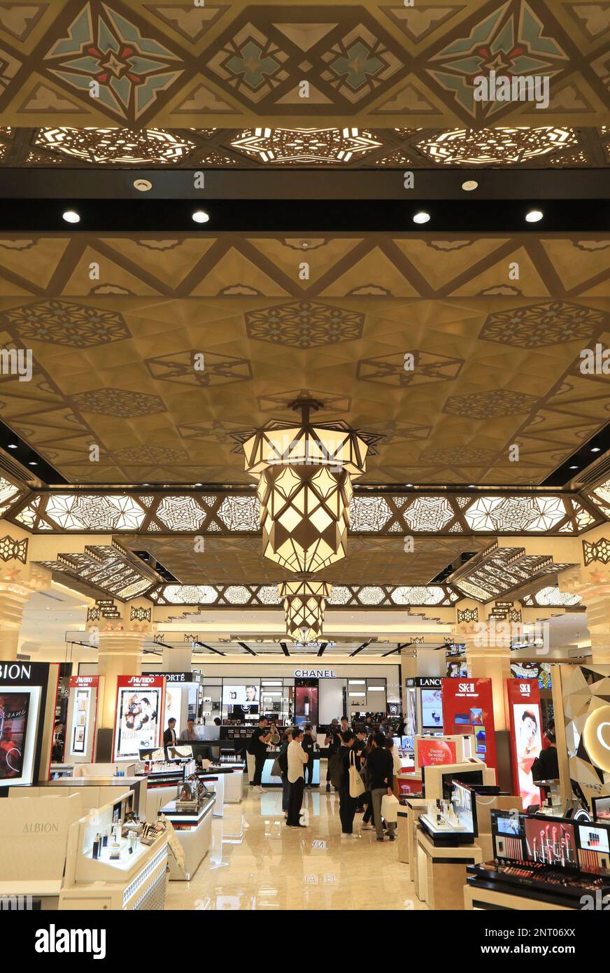 A photo shows the ceiling of the first floor designed by Vorizu ...