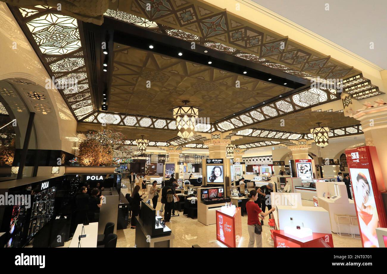 A photo shows the ceiling of the first floor designed by Vorizu ...