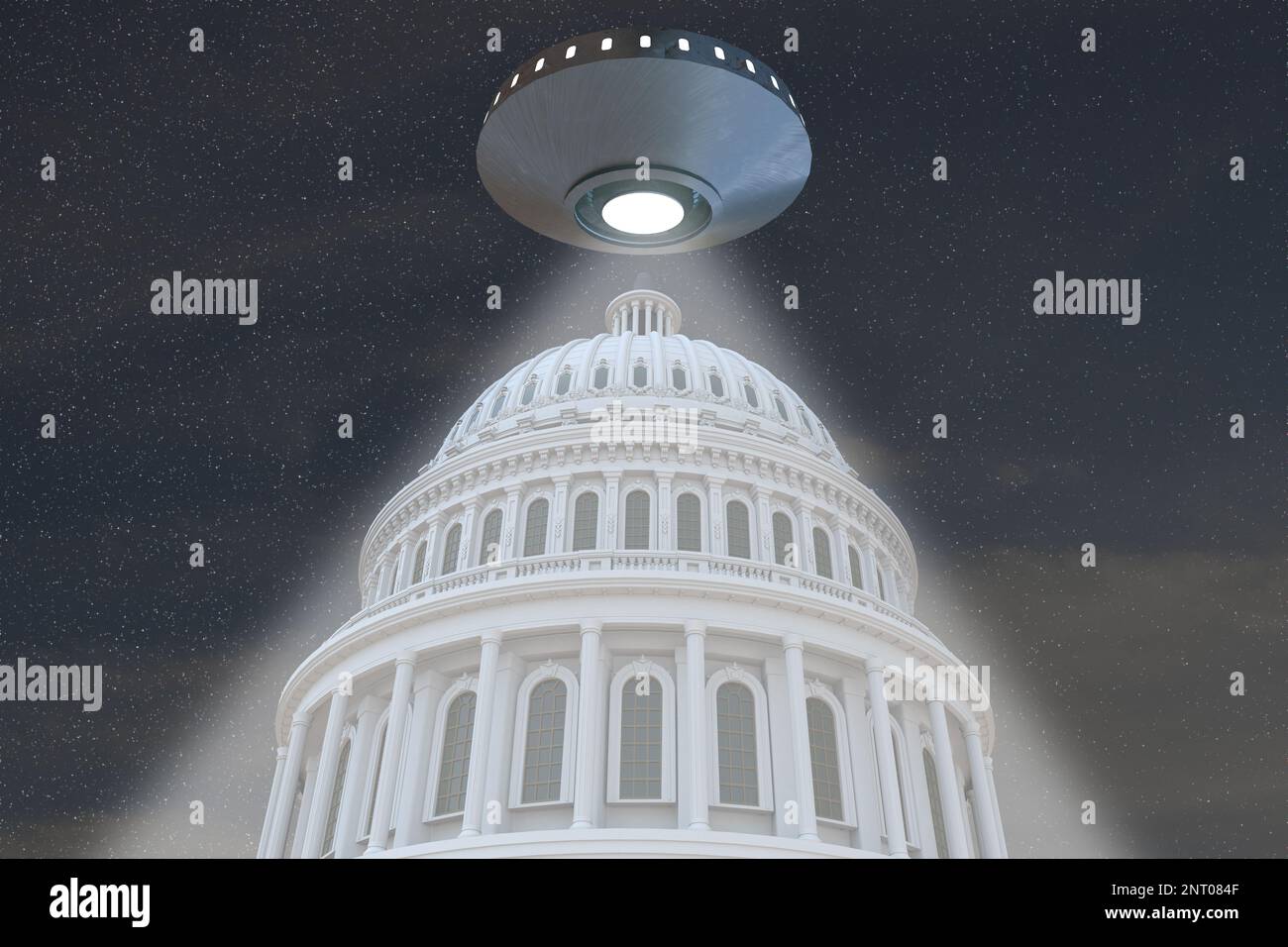 UFO, unidentified flying object AND the dome of the Capitol USA 3D ...