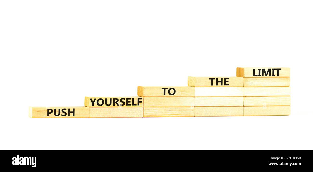 Push the limit symbol. Concept words Push yourself to the limit on ...