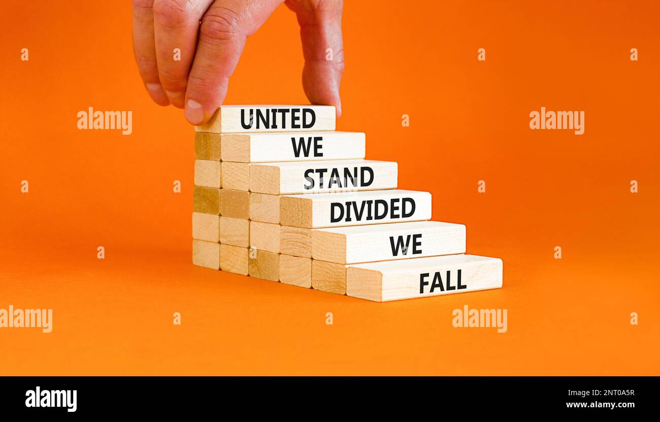 United or divided symbol. Concept words United we stand divided we fall ...