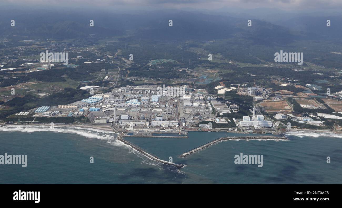 An aerial photo shows the Fukushima Daiichi Nuclear Power Plant in ...