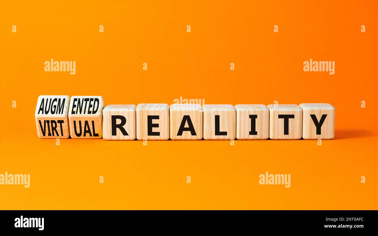 Augmented or virtual reality symbol. Concept words Augmented reality ...