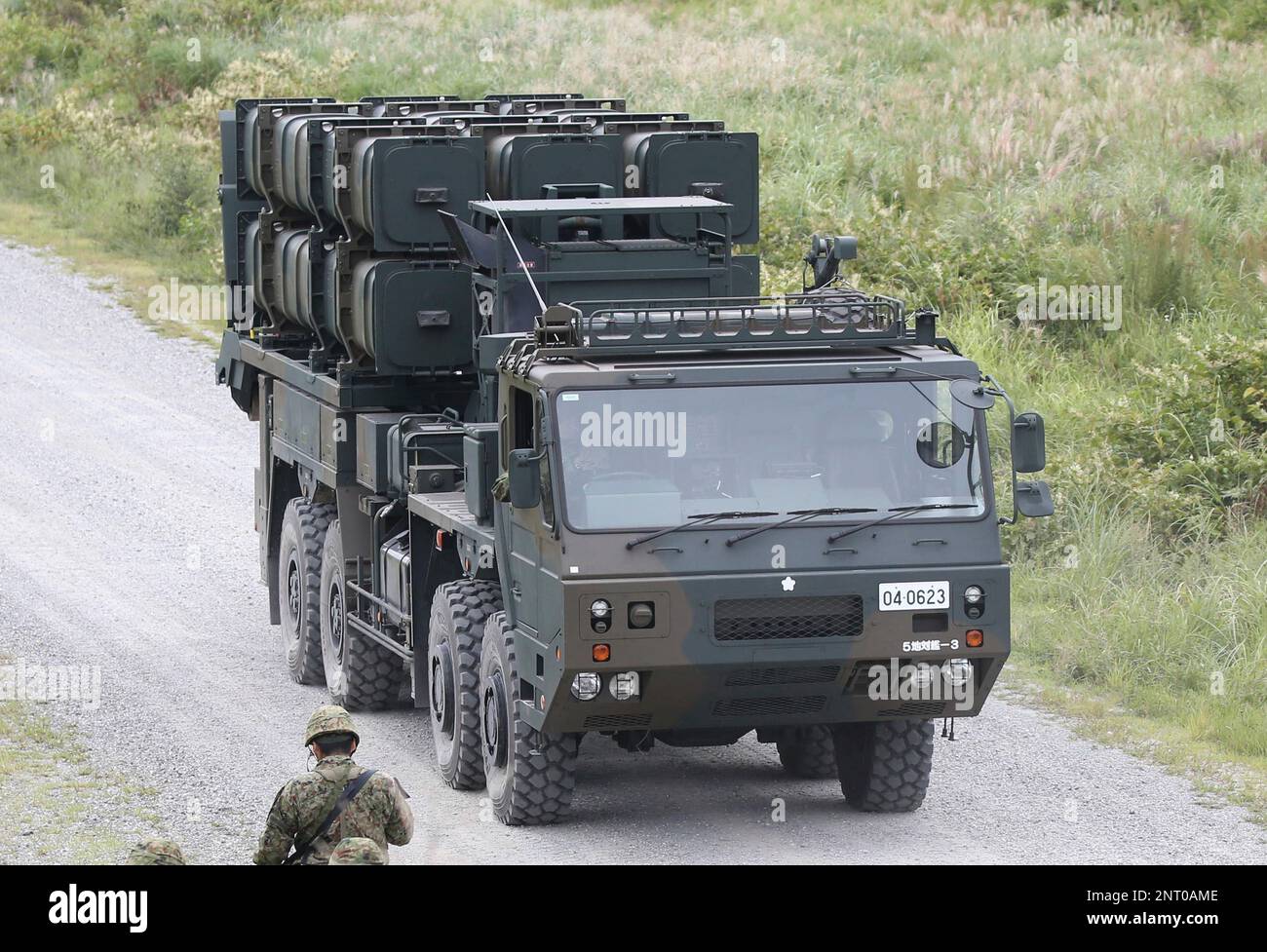 Japanese SSM unit vehicle which is launcher surface-to-ship missile ...