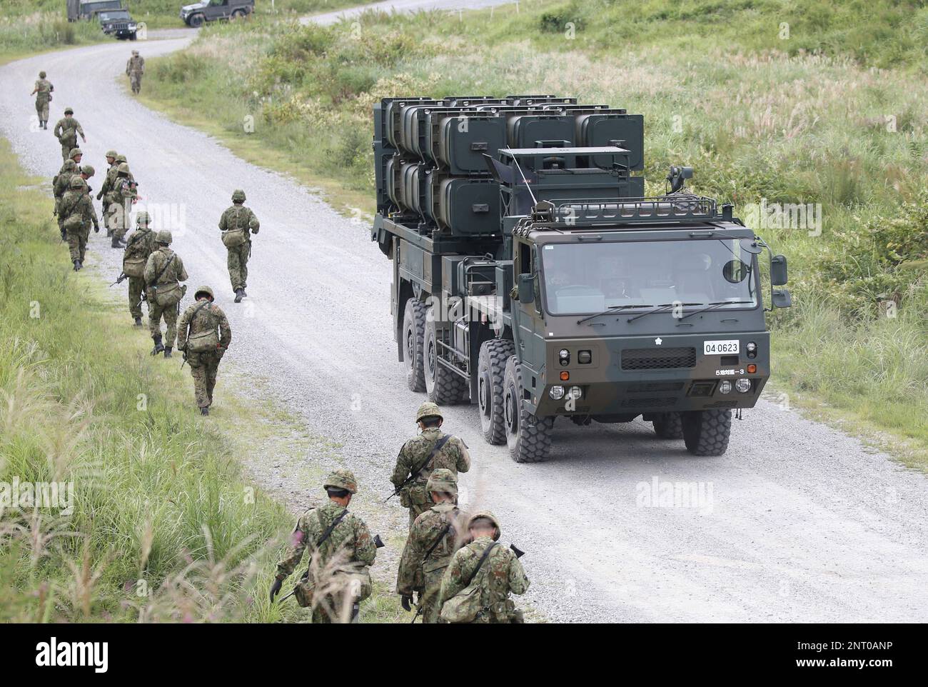 Japanese SSM unit vehicle which is launcher surface-to-ship missile ...