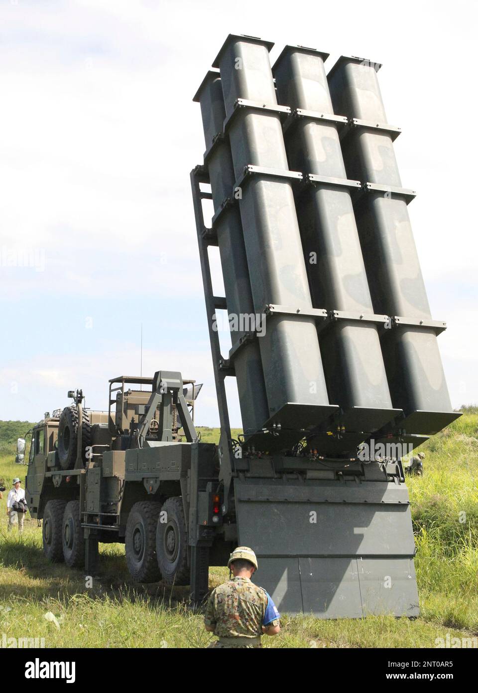 Japanese SSM unit vehicle which is launcher surface-to-ship missile ...