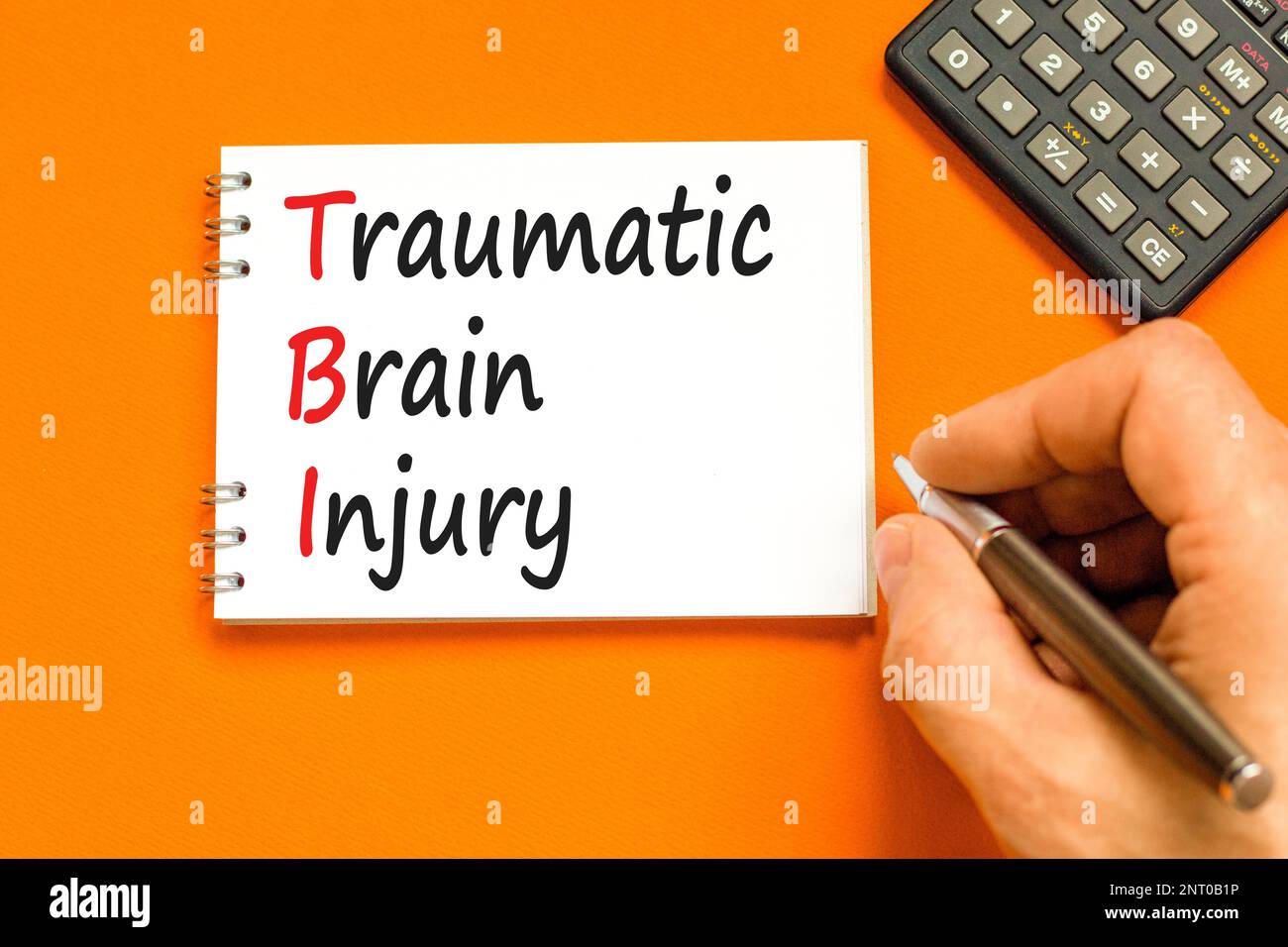 TBI traumatic brain injury symbol. Concept words TBI traumatic brain ...