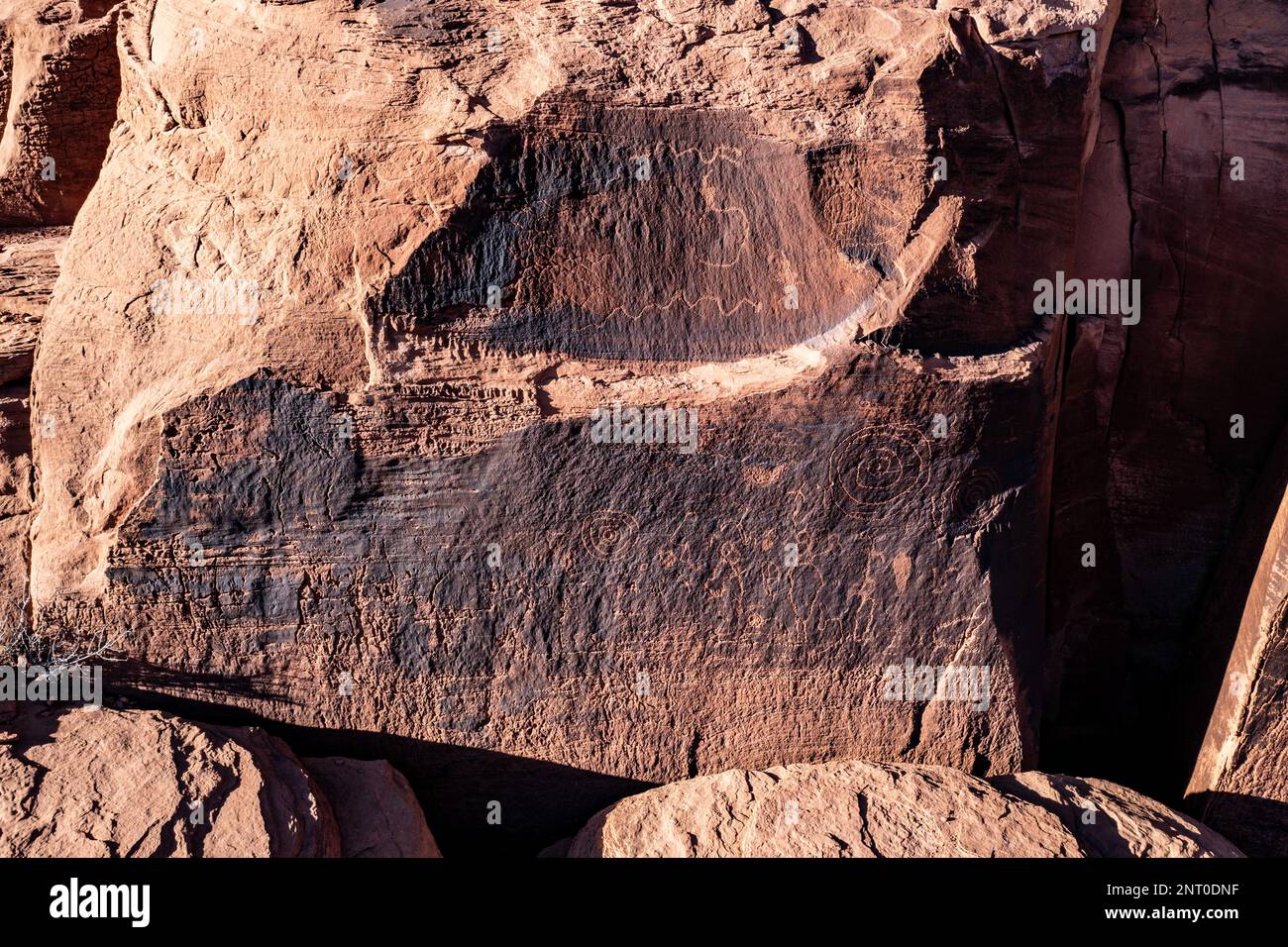 A pre-Hispanic Fremont culture petroglyph rock art panel by Jug Handle ...