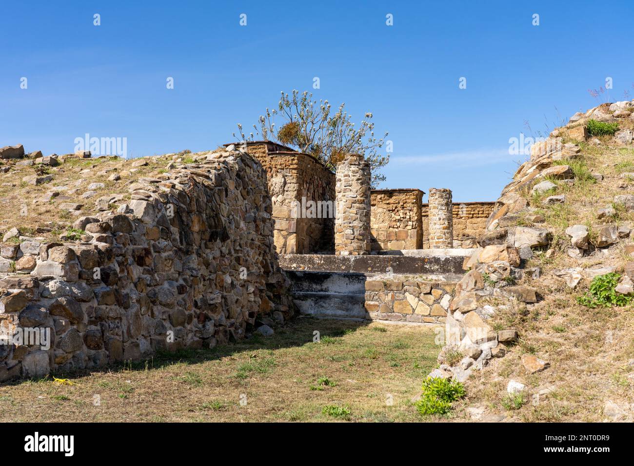 Edificio X or Building X in the pre-Hispanic Zapotec ruins of Monte ...