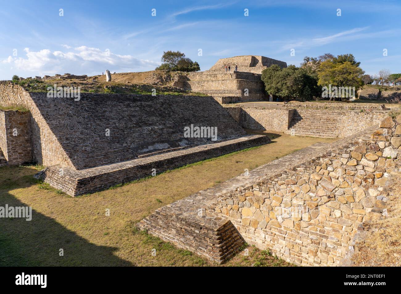 The ritual ball court in the pre-Hispanic Zapotec ruins of Monte Alban ...