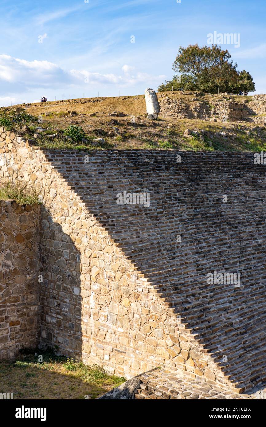 The ritual ball court in the pre-Hispanic Zapotec ruins of Monte Alban ...
