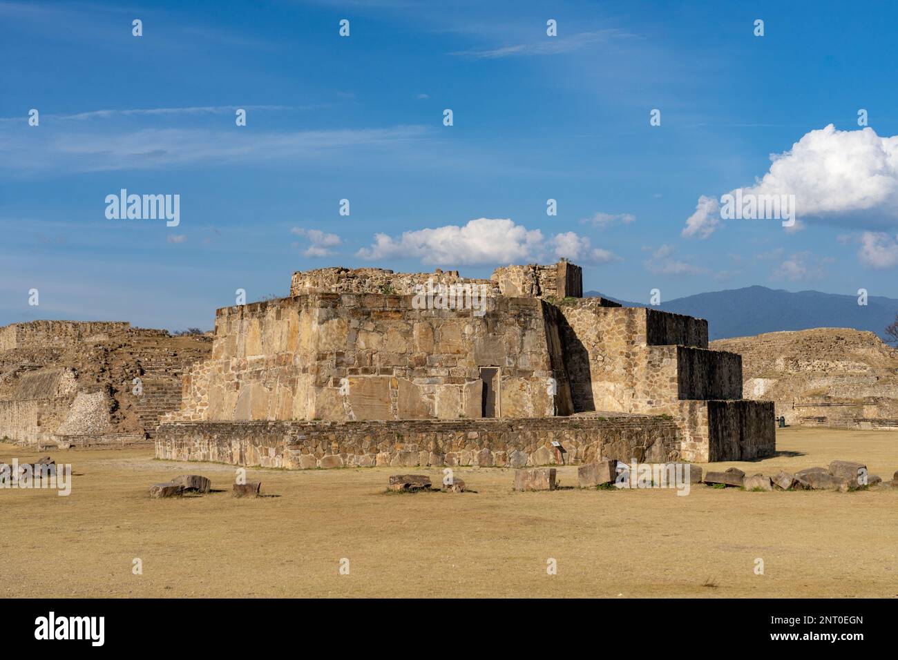 The Observatory or Building J on the Main Plaza of the pre-Hispanic ...