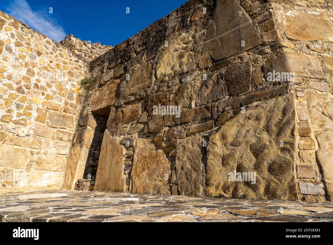 Stone carvings on the Observatory or Building J, Main Plaza of the pre ...