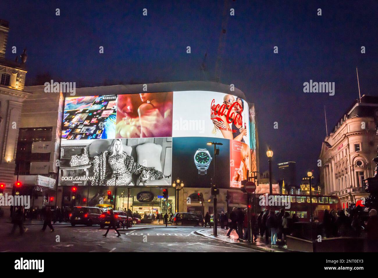 Piccadilly Circus, iconic spot in central London in the heart of the city near the Theatre ...