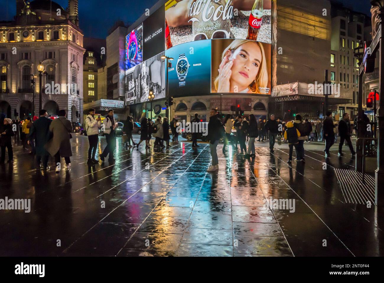Piccadilly Circus, iconic spot in central London in the heart of the city near the Theatre ...