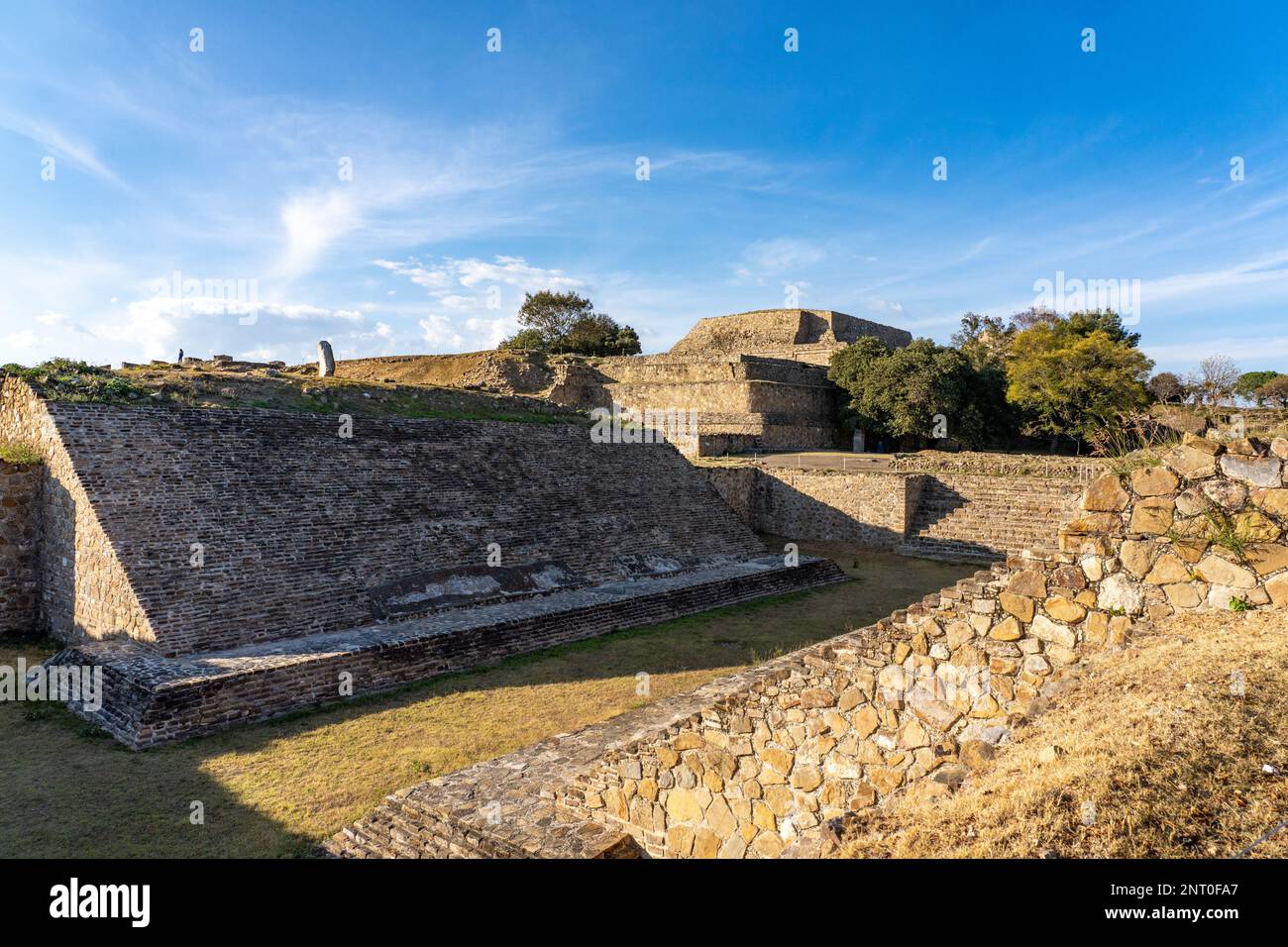 The ritual ball court in the pre-Hispanic Zapotec ruins of Monte Alban ...