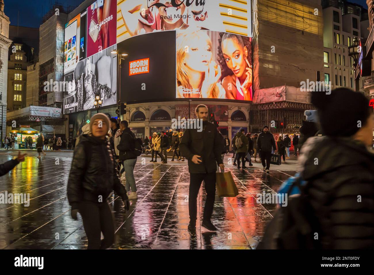 Piccadilly Circus, iconic spot in central London in the heart of the city near the Theatre ...
