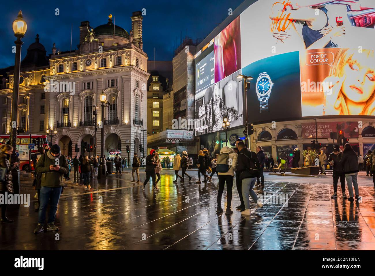 Piccadilly Circus, iconic spot in central London in the heart of the city near the Theatre ...