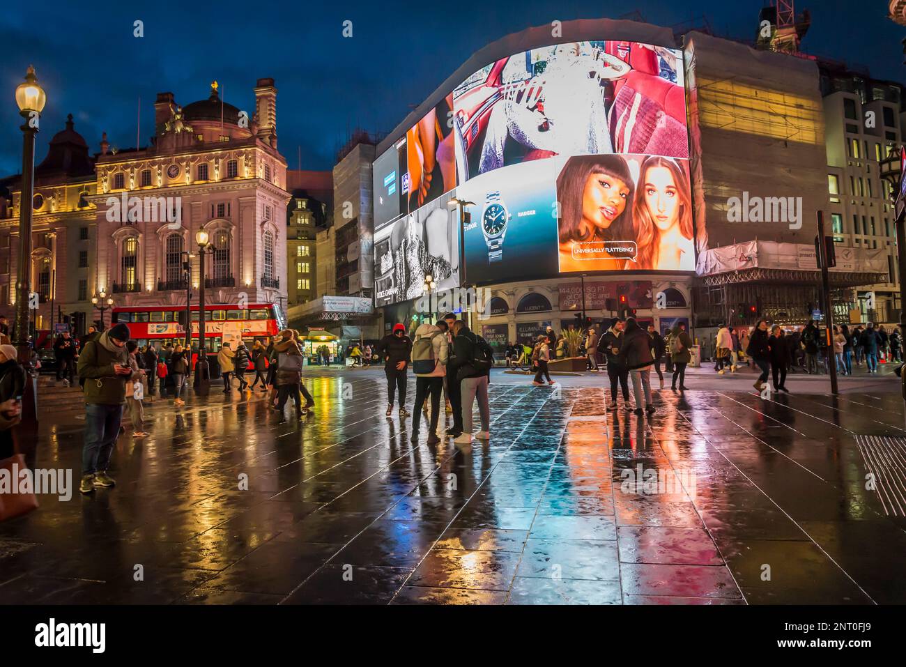 Piccadilly Circus, iconic spot in central London in the heart of the city near the Theatre ...