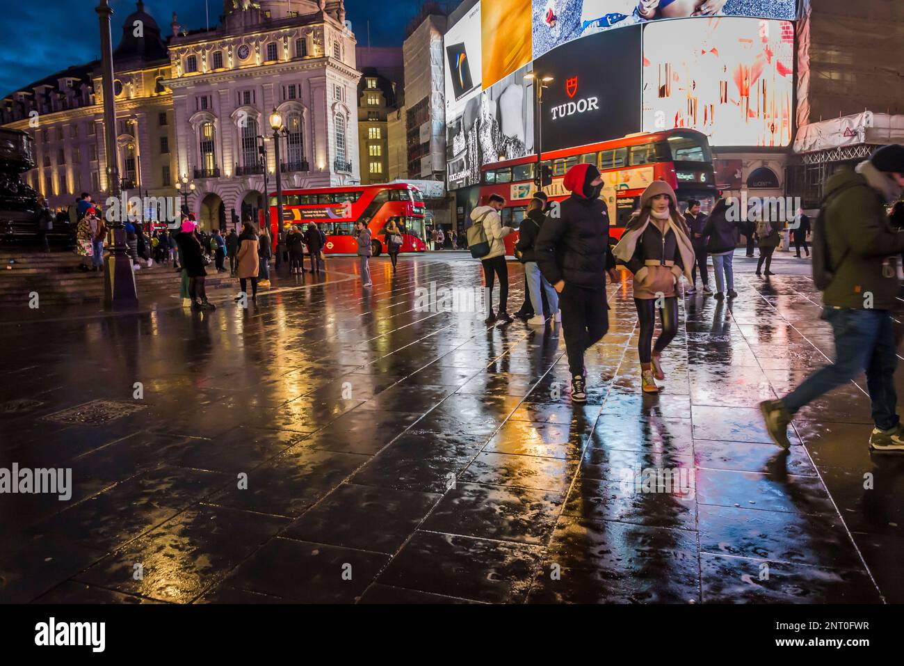 Piccadilly Circus, iconic spot in central London in the heart of the city near the Theatre ...