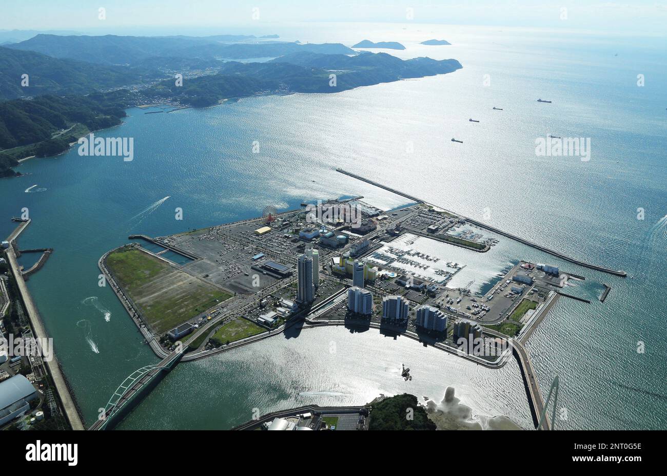 An aerial photo shows "Wakayama Marina City" where Wakayama Prefecture ...