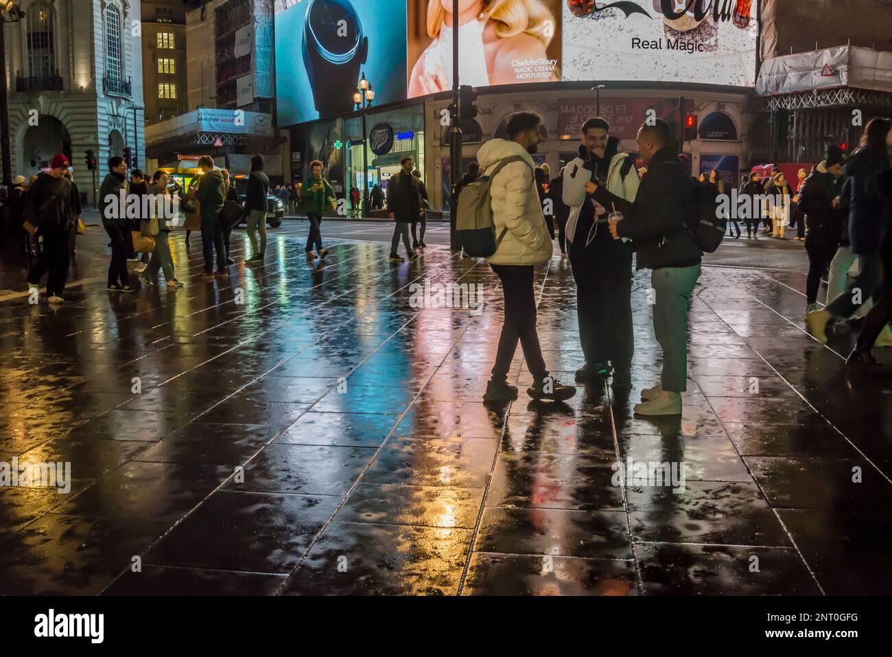 Piccadilly Circus, iconic spot in central London in the heart of the city near the Theatre ...
