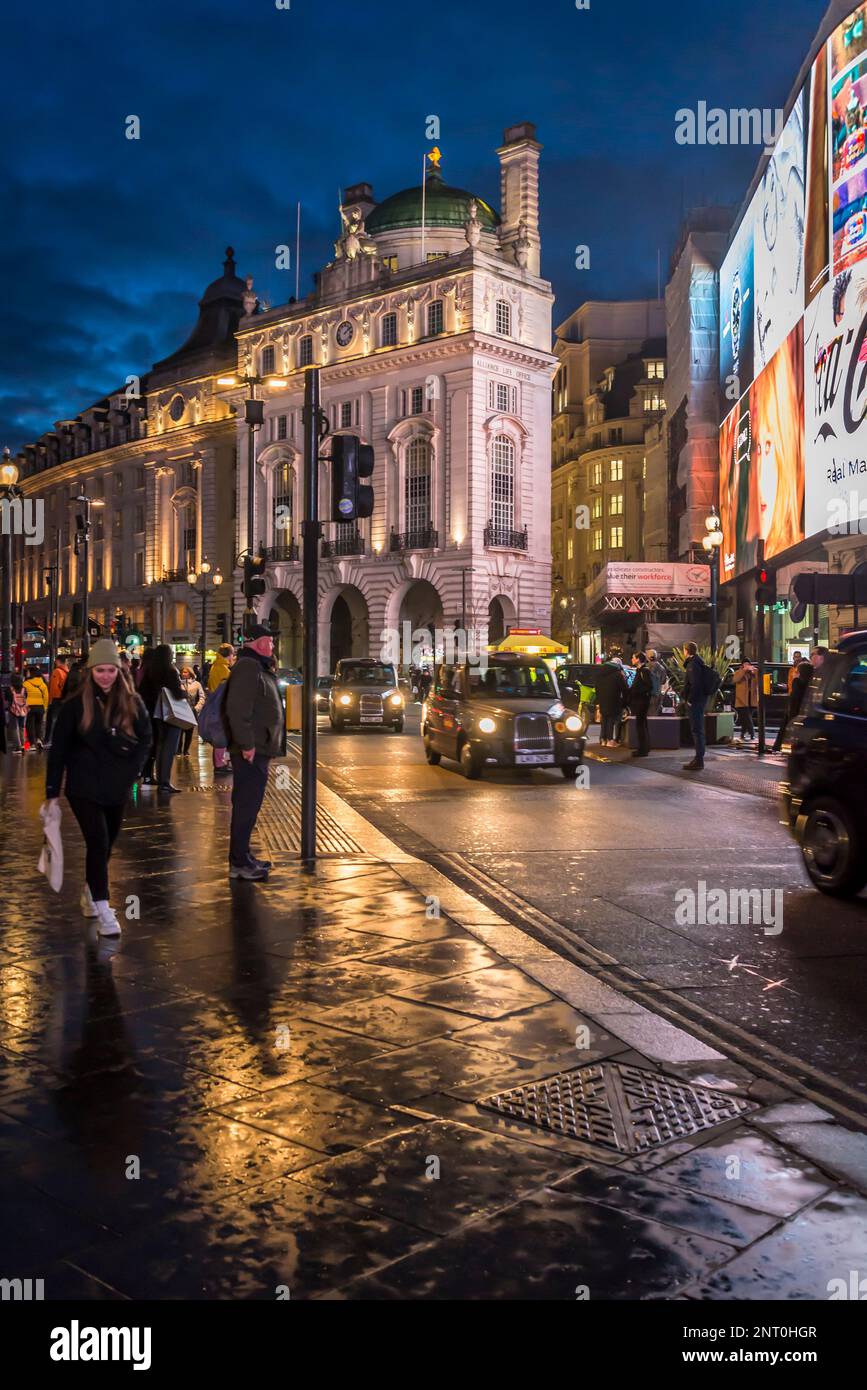 Piccadilly Circus, iconic spot in central London in the heart of the city near the Theatre ...