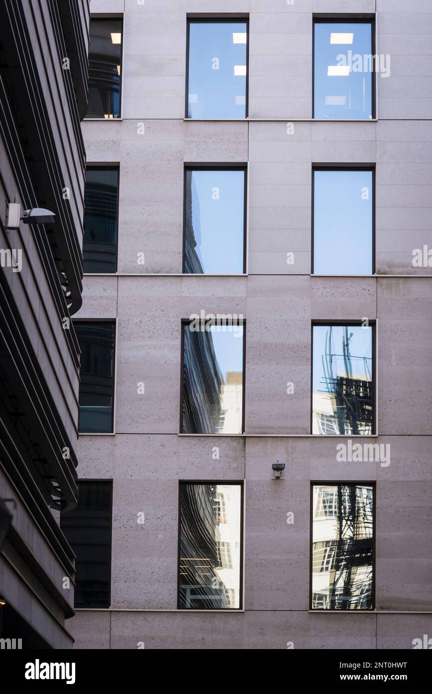 Modern building with reflections in windows, London, England, UK Stock ...