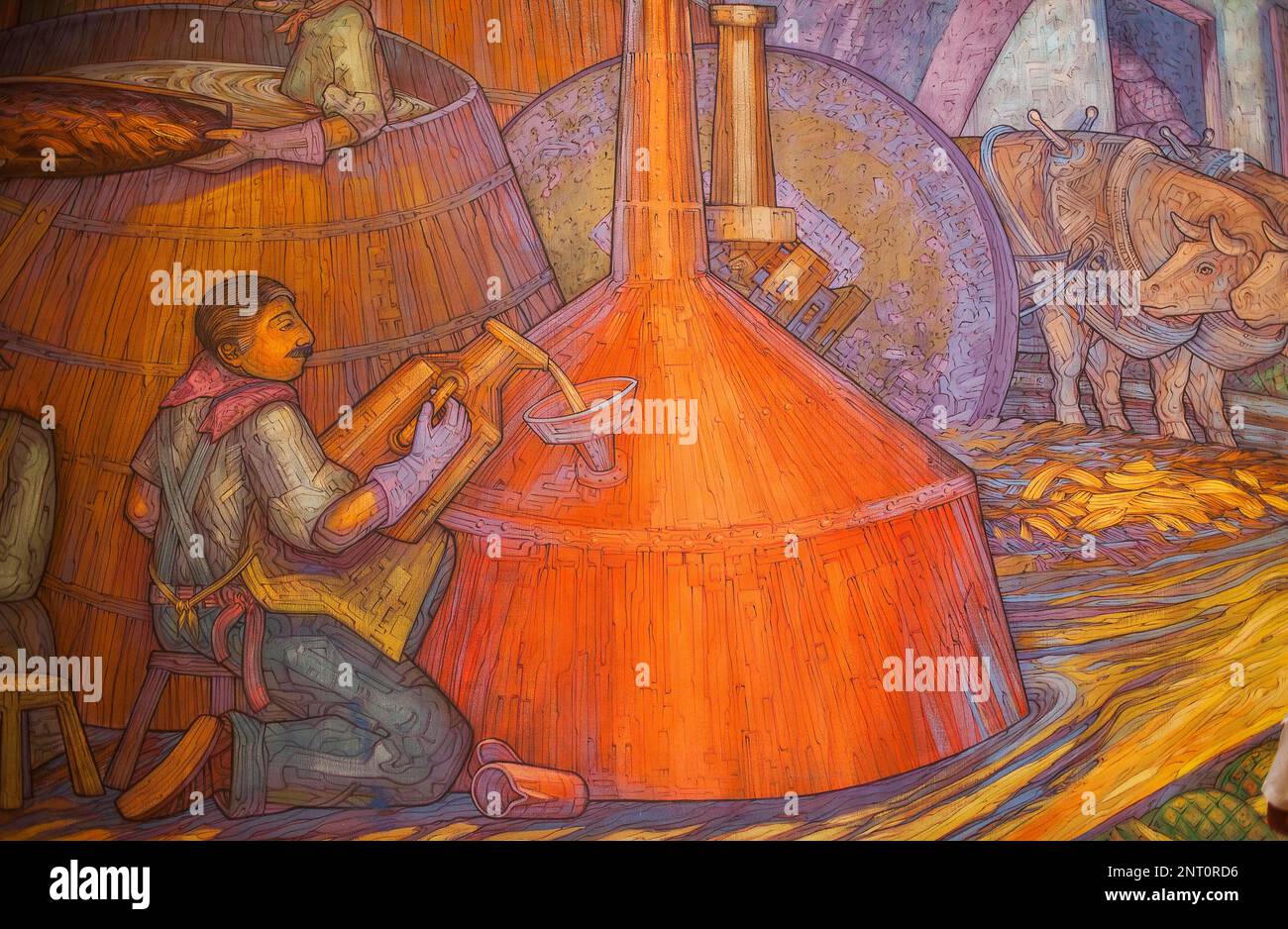 Mural by Maestro Carlos Terres, Jose cuervo tequila distillery in ...
