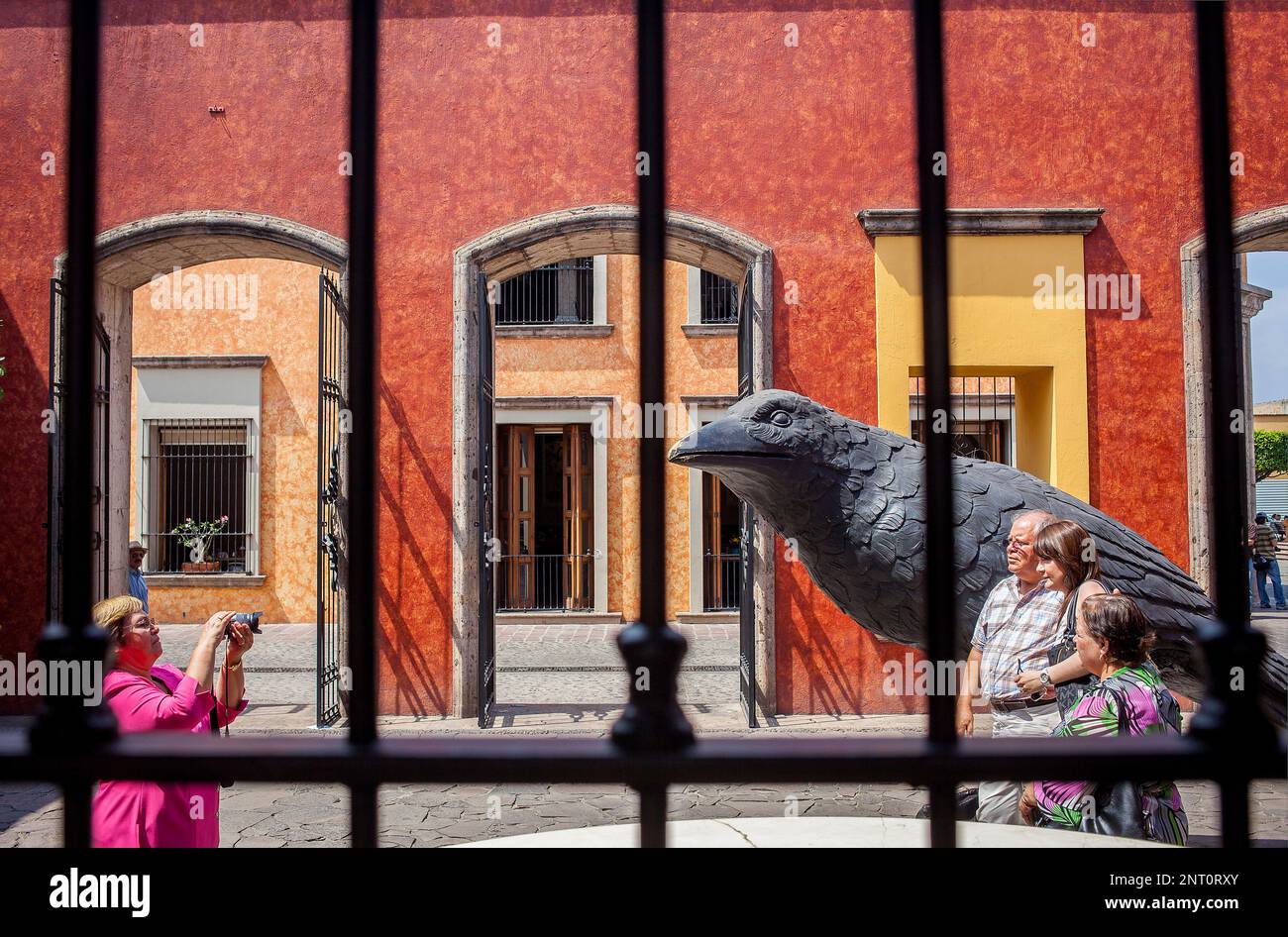 Tourists in Main entrance of Jose Cuervo distillery, Tequila city ...