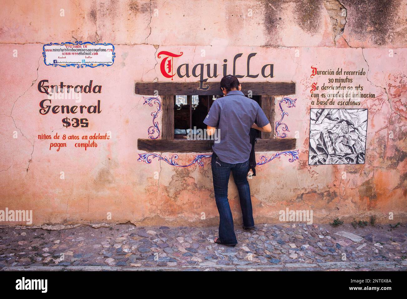 Ticket office of Bocamina San Cayetano, mine (La Valenciana ...