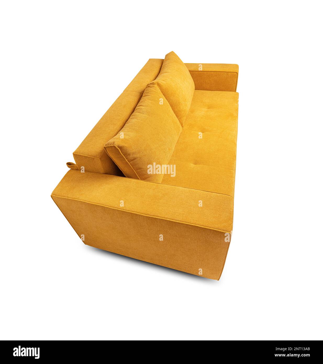 Yellow soft sofa isolated on white background Stock Photo - Alamy