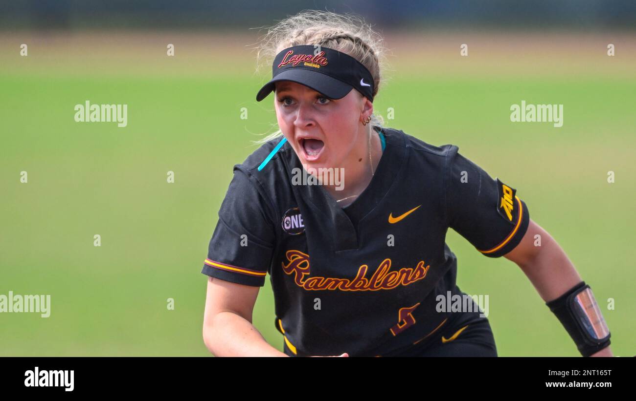 Loyola Chicago's Jocelyn Currie during an NCAA softball game on Friday ...