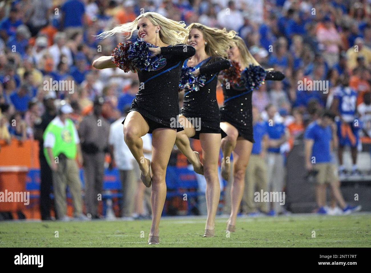 Florida Dazzlers dance team members perform during the first half of an ...