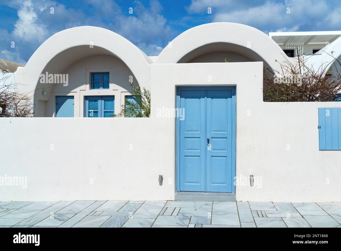 White architecture on Santorini island, Cyclades, Greece. White ...